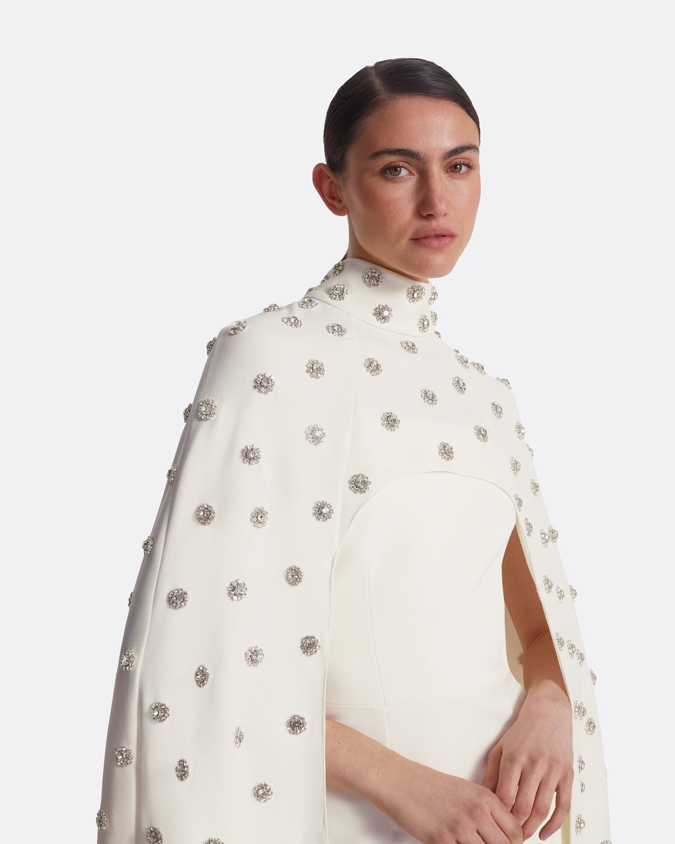 Manore Ivory Embroidered Harness – Safiyaa London