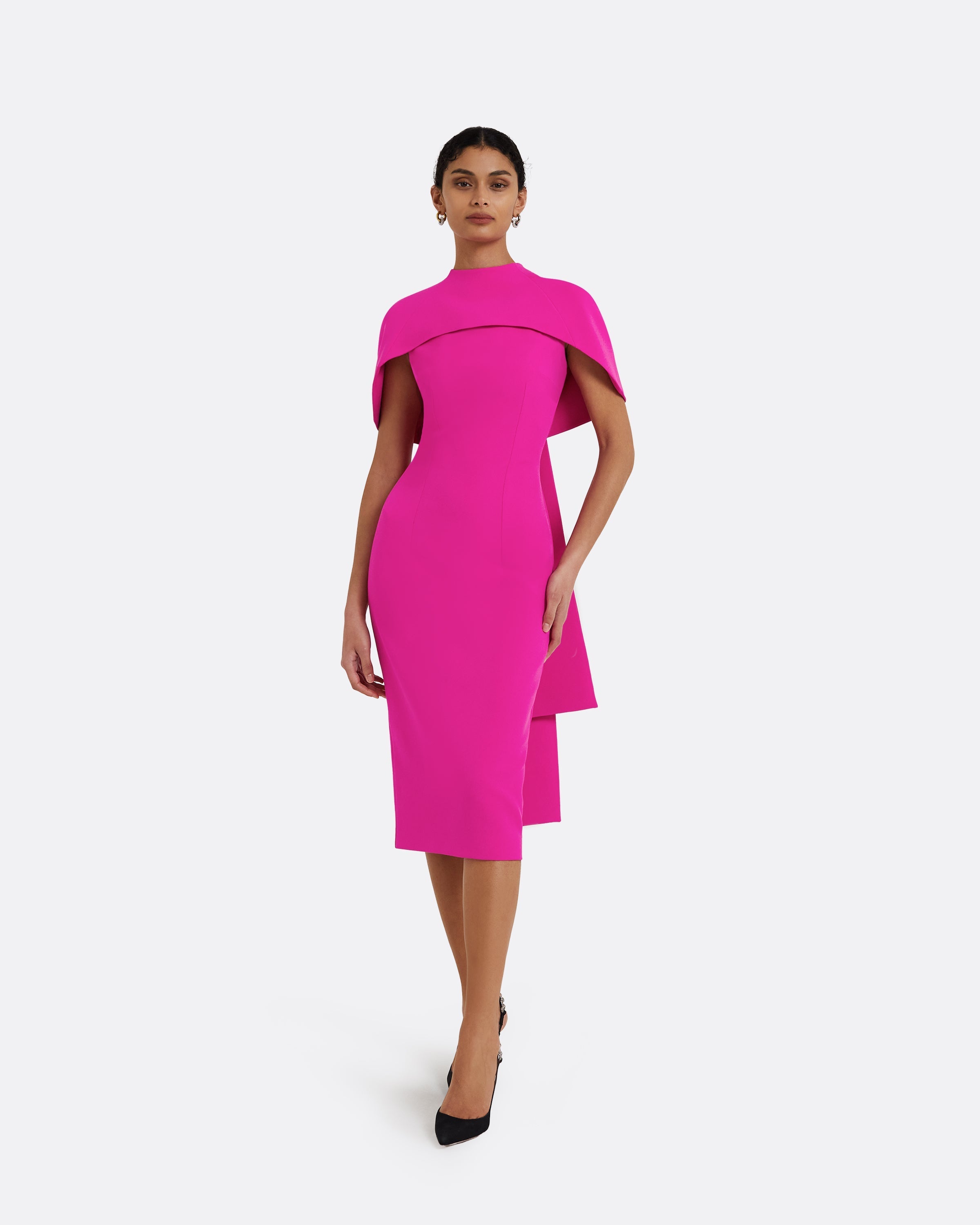 Kalika Wild Strawberry Midi Dress – Safiyaa London
