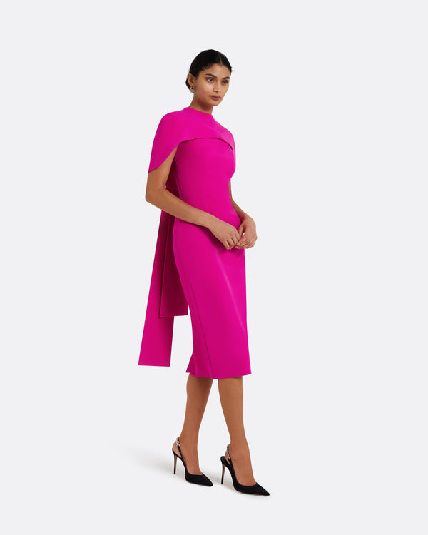 Kalika Wild Strawberry Midi Dress – Safiyaa London