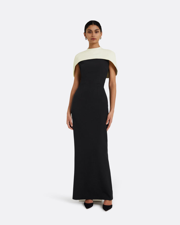Kalika Monochrome Long Dress – Safiyaa London